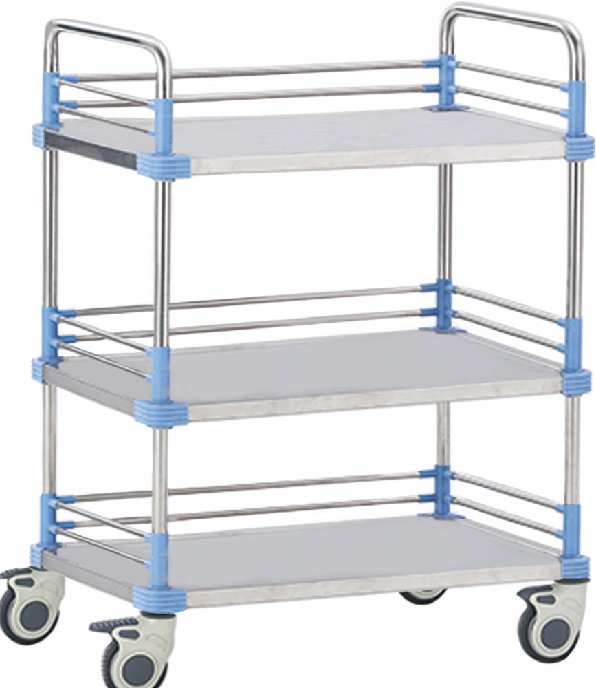 F20 Stainless Three Deck Trolley – Golden Horse Medical Supplies